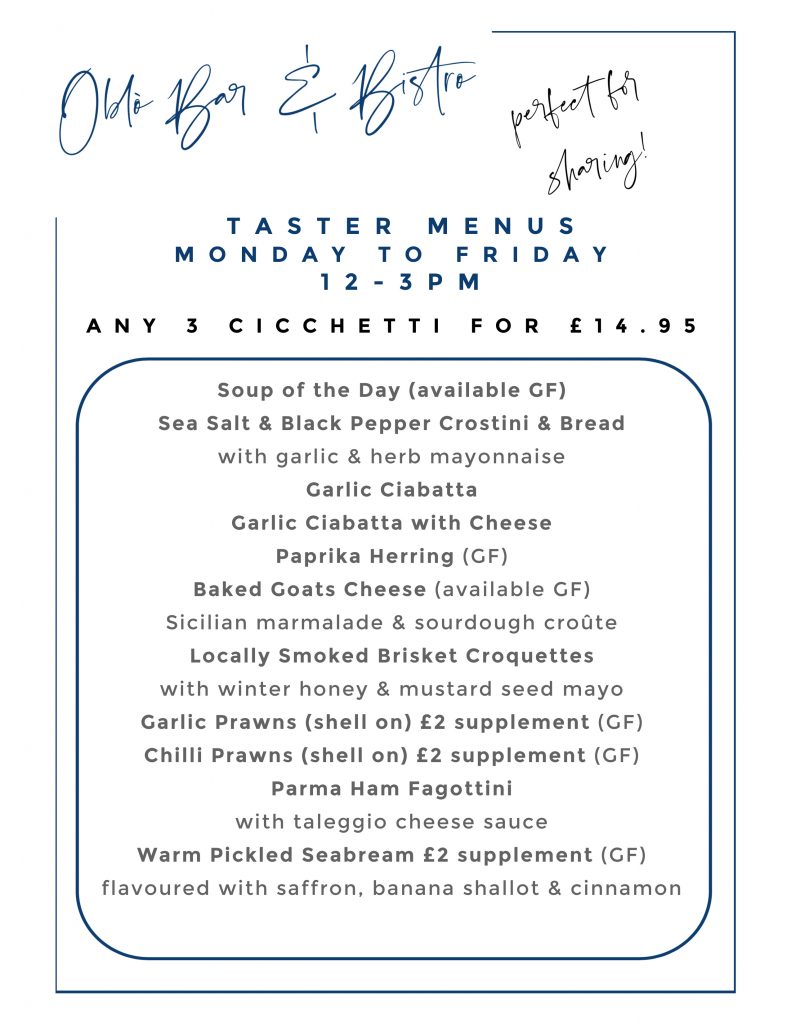 » Taster Menus Cicchetti copyOblò Bar & Bistro